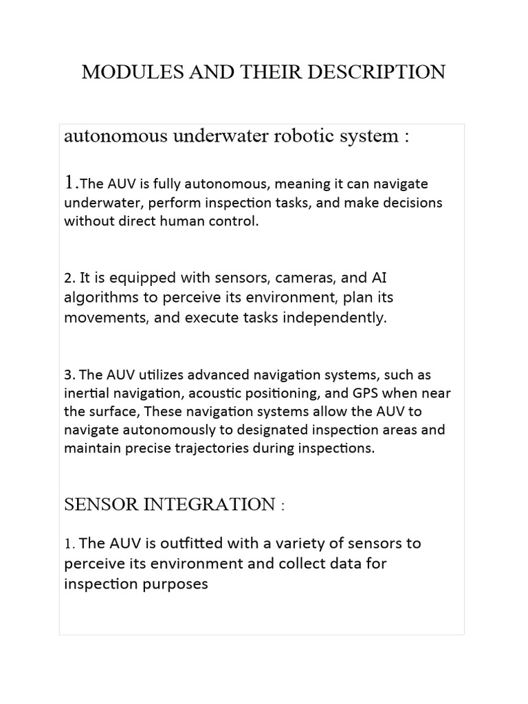 Modules and Description 1 | PDF | Camera | Sensor