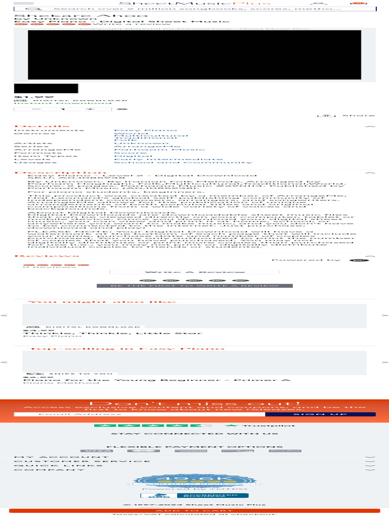 Shekare Ahoo by Unknown - Easy Piano - Digital Sheet Music Sheet Music Plus | PDF | Sheet Music ...