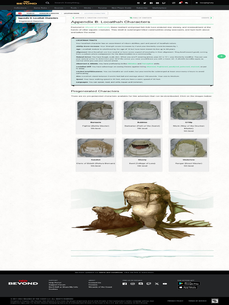 "Locathah Characters" - Locathah Rising | PDF