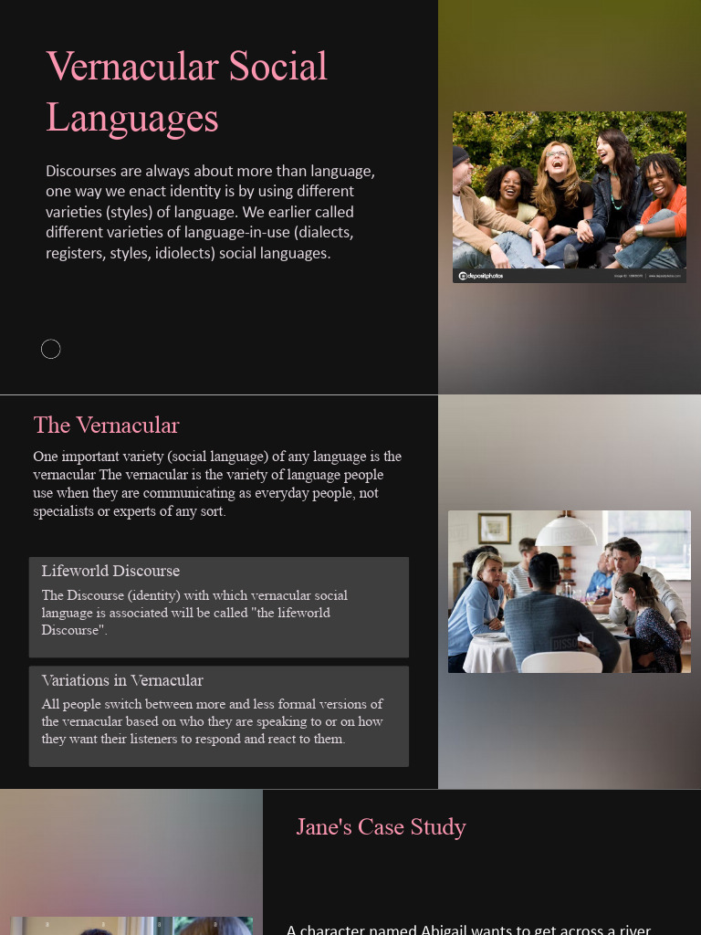 Vernacular Social Languages | PDF | Discourse | Human Communication