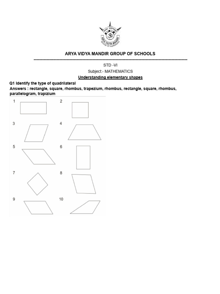 Arven 6 TH STD Math Worksheet | PDF
