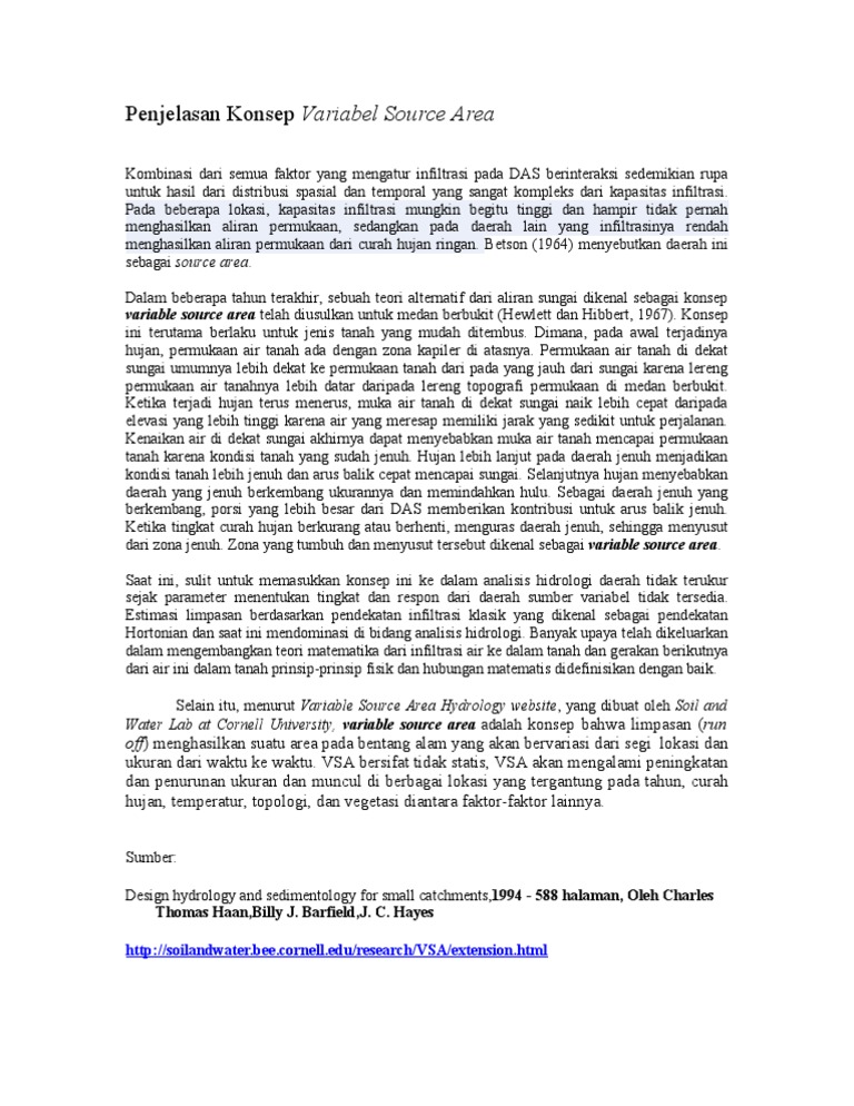 Konsep Variable Source Area | PDF