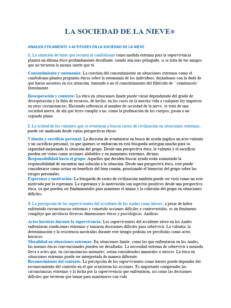 La Sociedad de La Nieve | PDF | Sociedad | Motivación