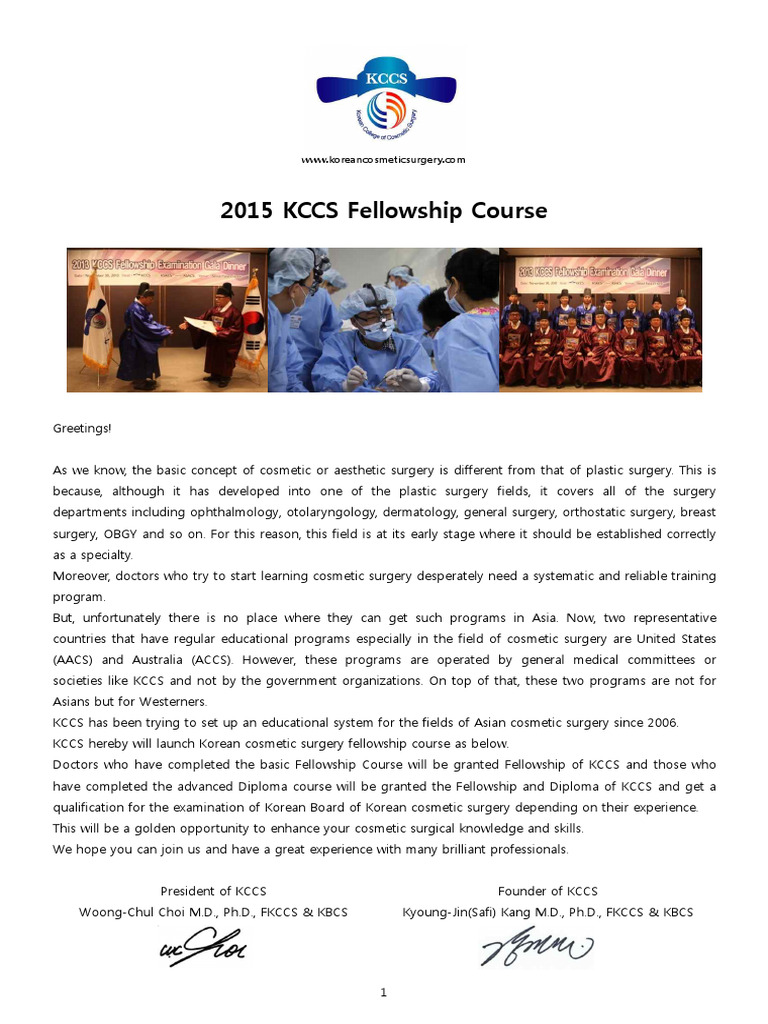 2015 KCCS Fellowship Course | PDF | Oral And Maxillofacial Surgery | Plastic Surgery