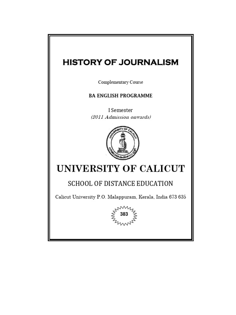 History of Journalism | PDF | Journalism | Mass Media