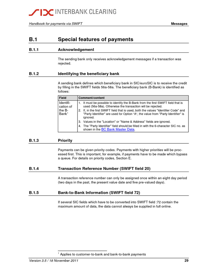 SWIFT Handbook Pages 29 | PDF