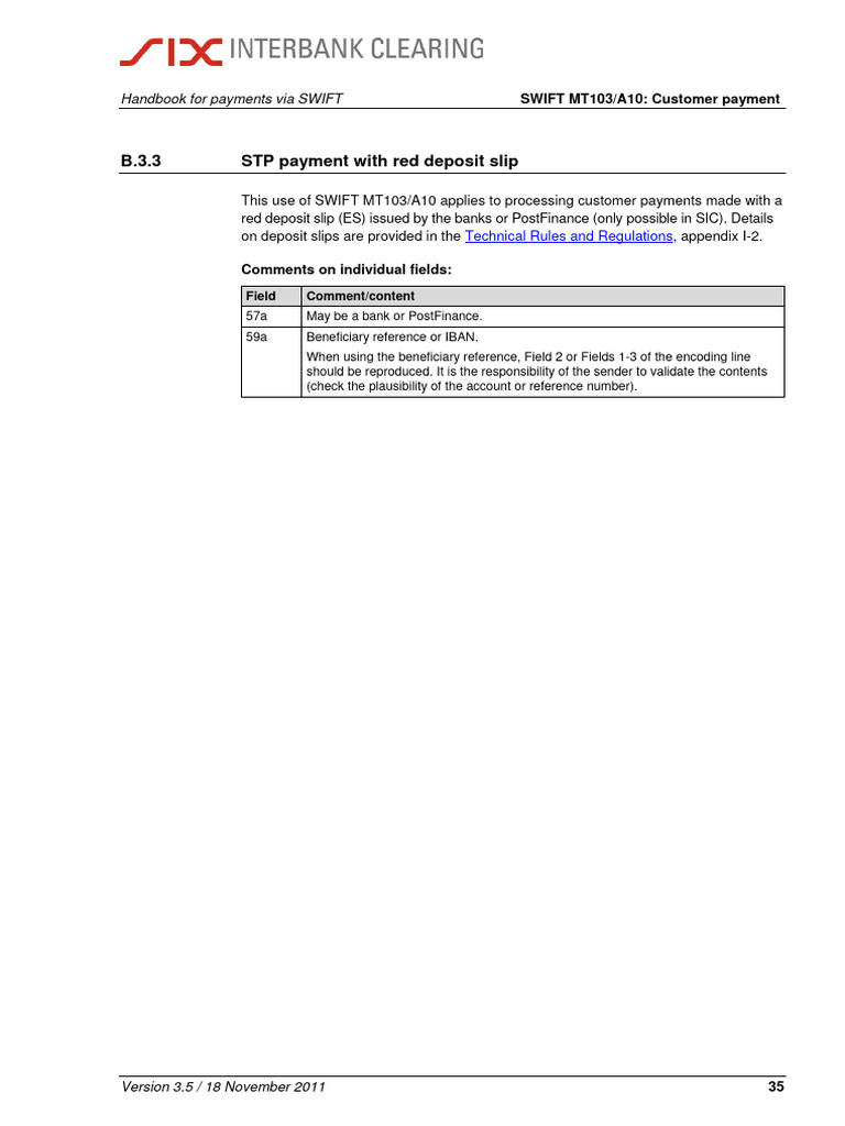 SWIFT Handbook Pages 35 | PDF