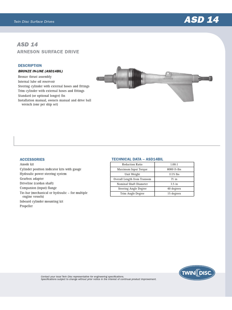 ASD 14 Arneson Surface Drive Specs | PDF | Automotive Technologies ...