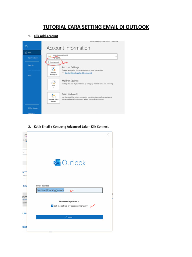 Tutorial Cara Setting Email Di Outlook | PDF | Cooking, Food & Wine ...