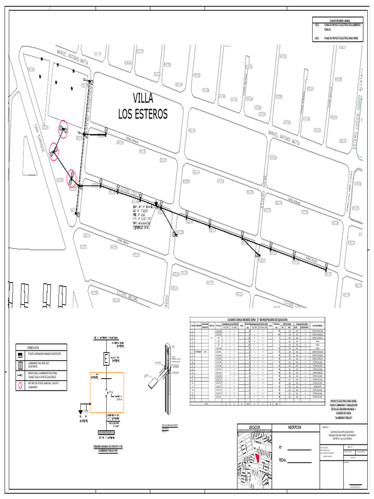 L01-02 - Villa Los Esteros - Proyecto Electrico Area Verde - V2.0 | PDF ...