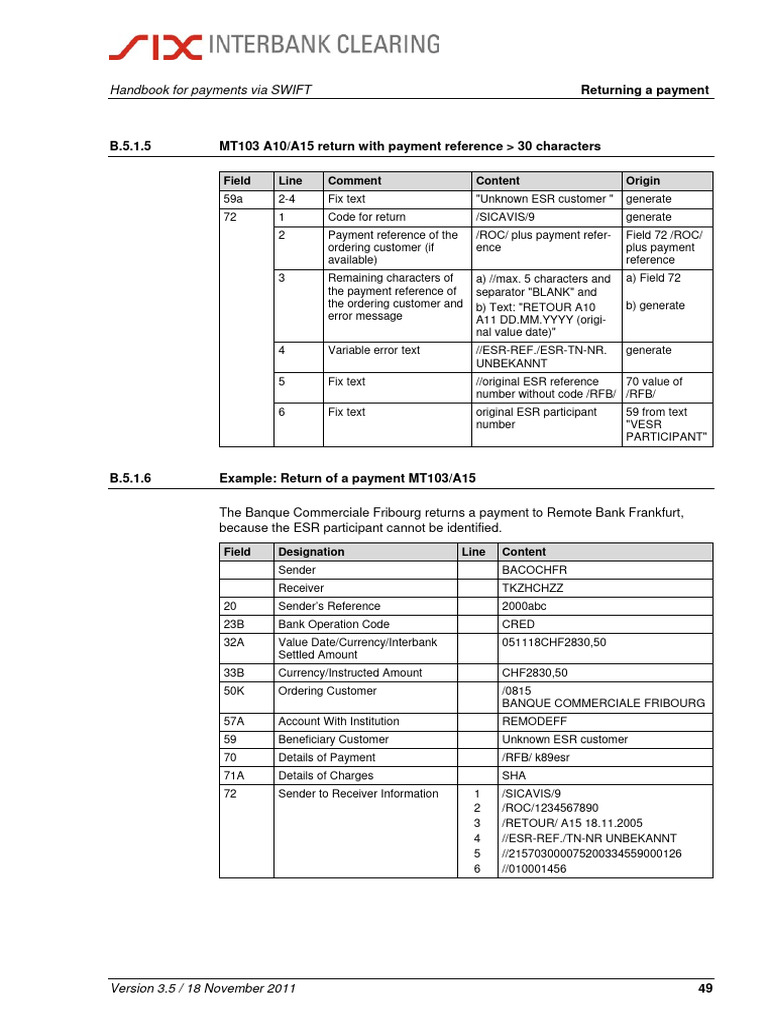 Swift Handbook Pages 49 Pdf Banking Banking Technology