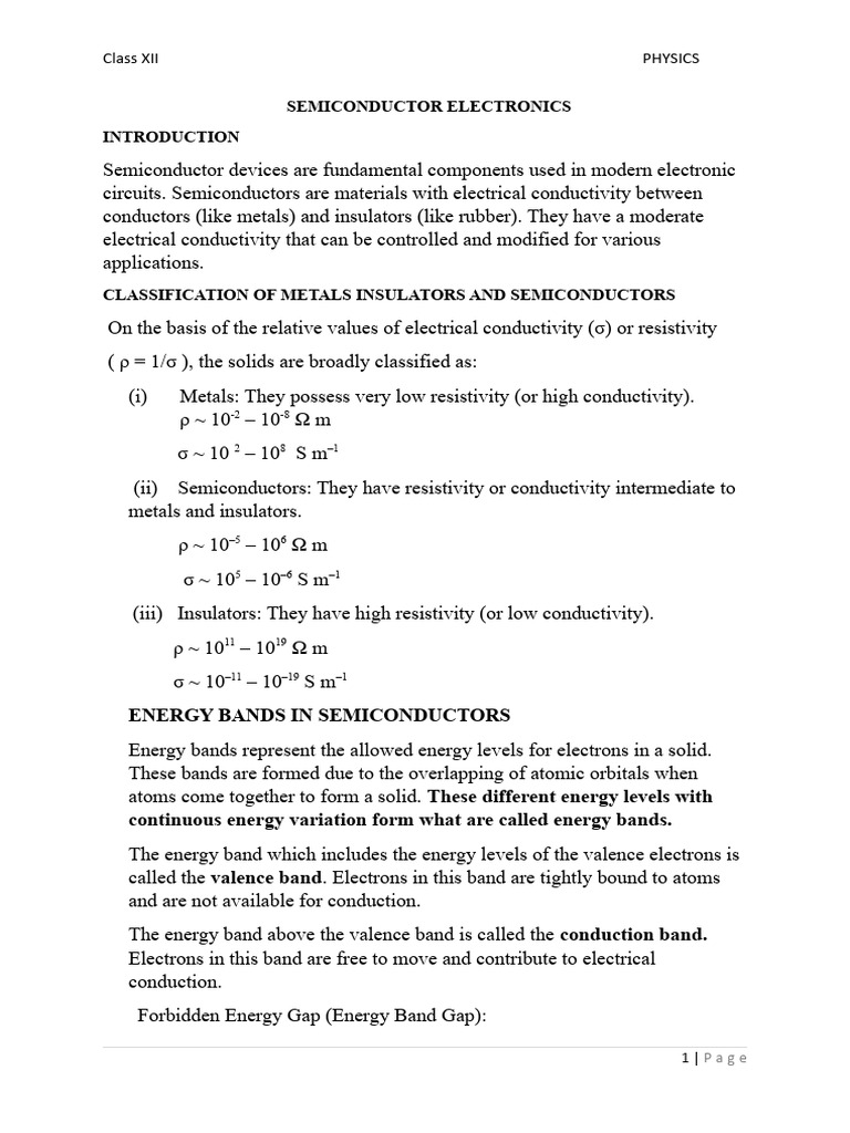 Semiconductor Electronics - Material | PDF | Semiconductors ...
