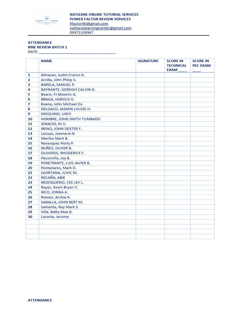 ATTENDANCE | PDF