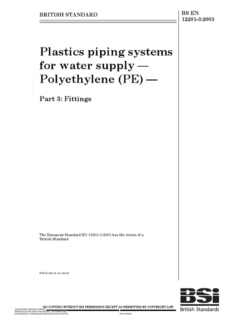 BS en 12201 3 | PDF | Pipe (Fluid Conveyance)