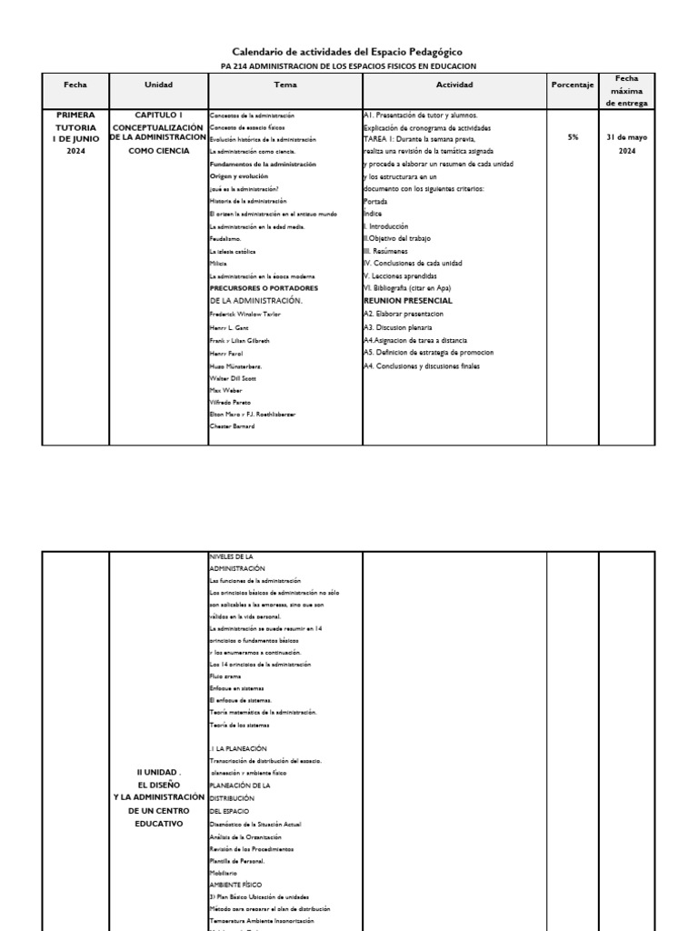 Calendario Espacios Segundo Pac 2024 | PDF | Planificación | Encendiendo