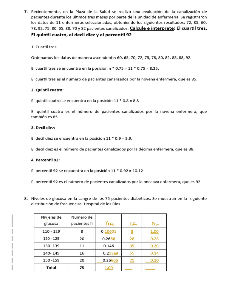 Practica Bio Medidas de Tendencia Central y de Posicion No Central Julio 2024 | PDF | Cuantil ...