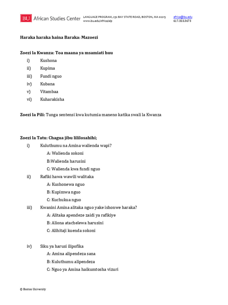 1 Haraka Haraka Haina Baraka Final | PDF