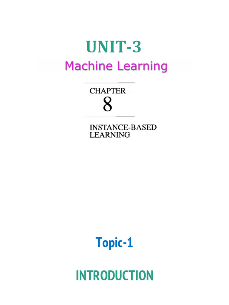 ML Chapter 8 (IBL) Notes | PDF | Theoretical Computer Science | Machine ...
