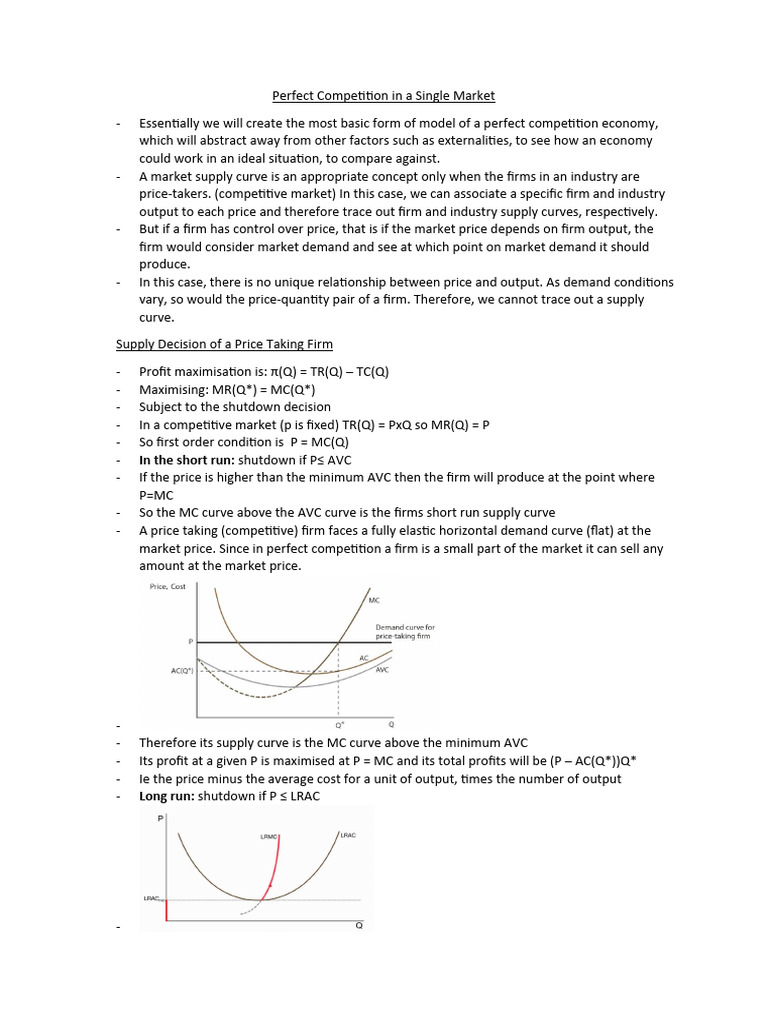 1.5 Perfect Competition in A Single Market | PDF | Supply (Economics ...