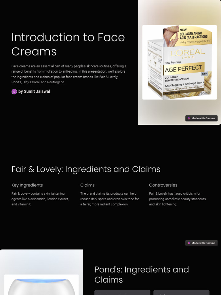Introduction-to-Face-Creams | PDF | Skin Care | Skin