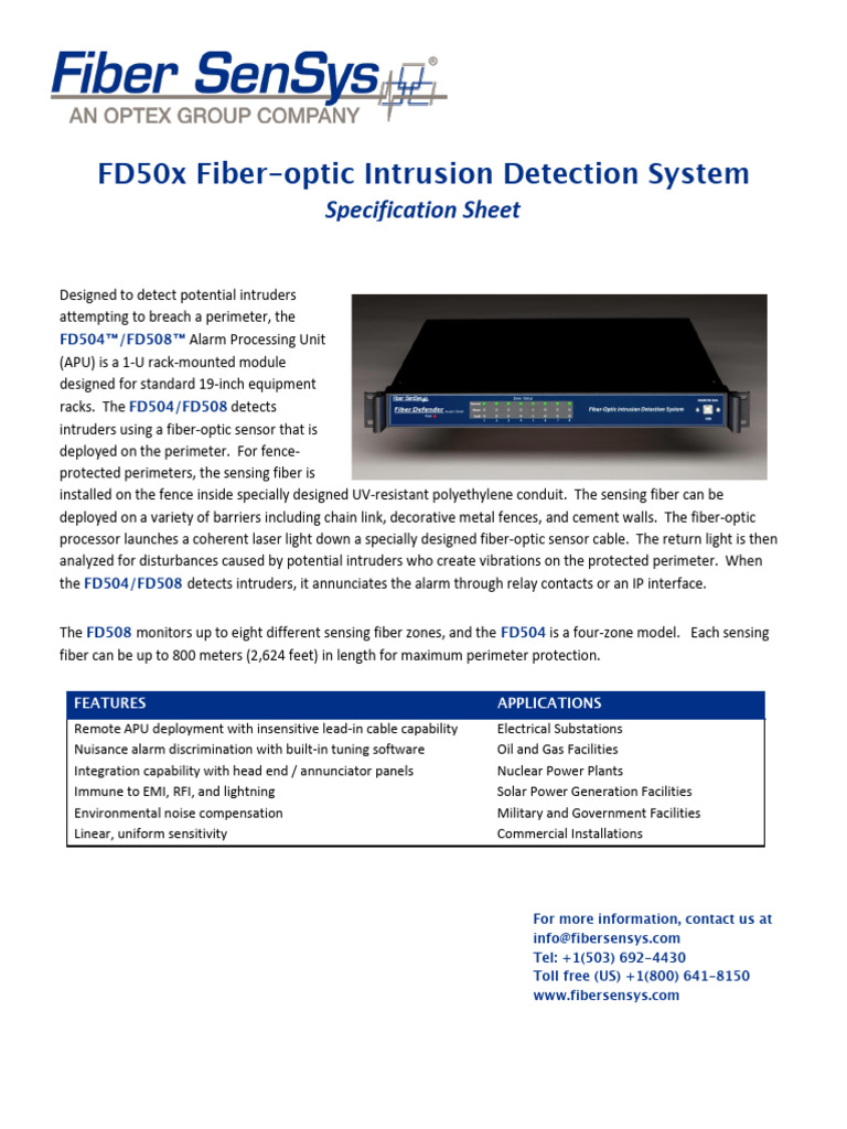 SS-SM-078 FD50x Spec Sheet Rev. C | PDF | Optical Fiber | Electrical ...