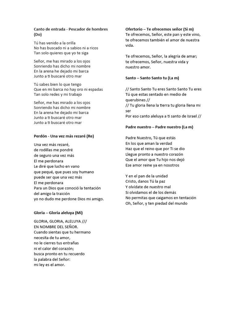 Cancionero de Musica Católica | PDF | Amor | orador del Señor