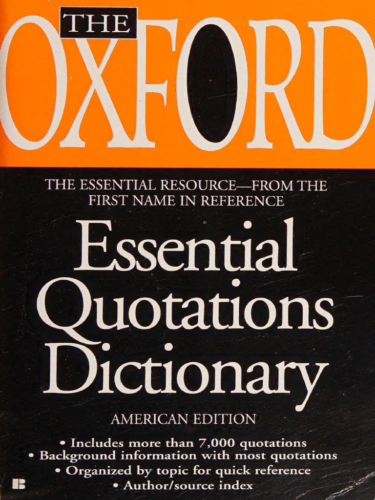 The Oxford Essential Quotations Dictionary - Oxford University Press ...