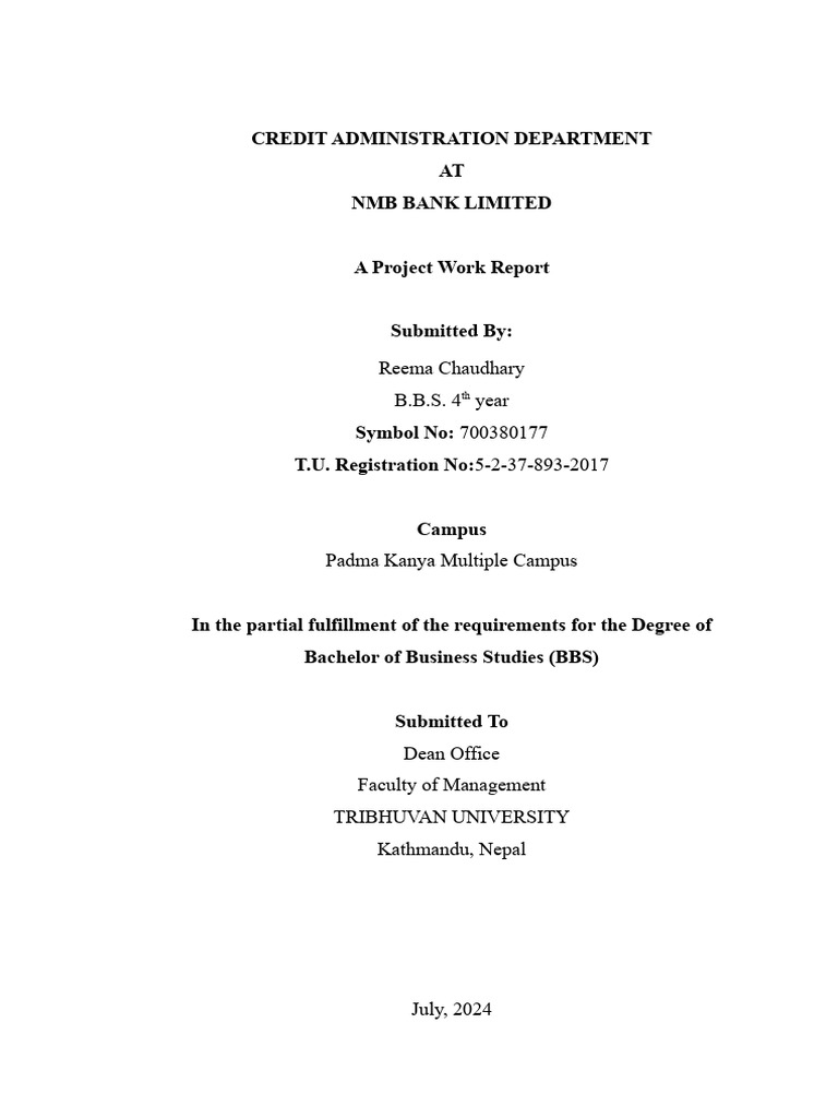 Credit Administration Department (Autorecovered) | PDF | Banks ...