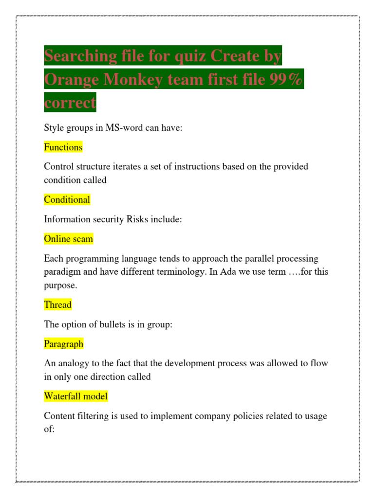 CS101 Quiz To 109 Sa 220-Orange Monkey | PDF | Programming Paradigms ... CS101 Quiz To 109 Sa 220-Orange Monkey | PDF | Programming Paradigms ...