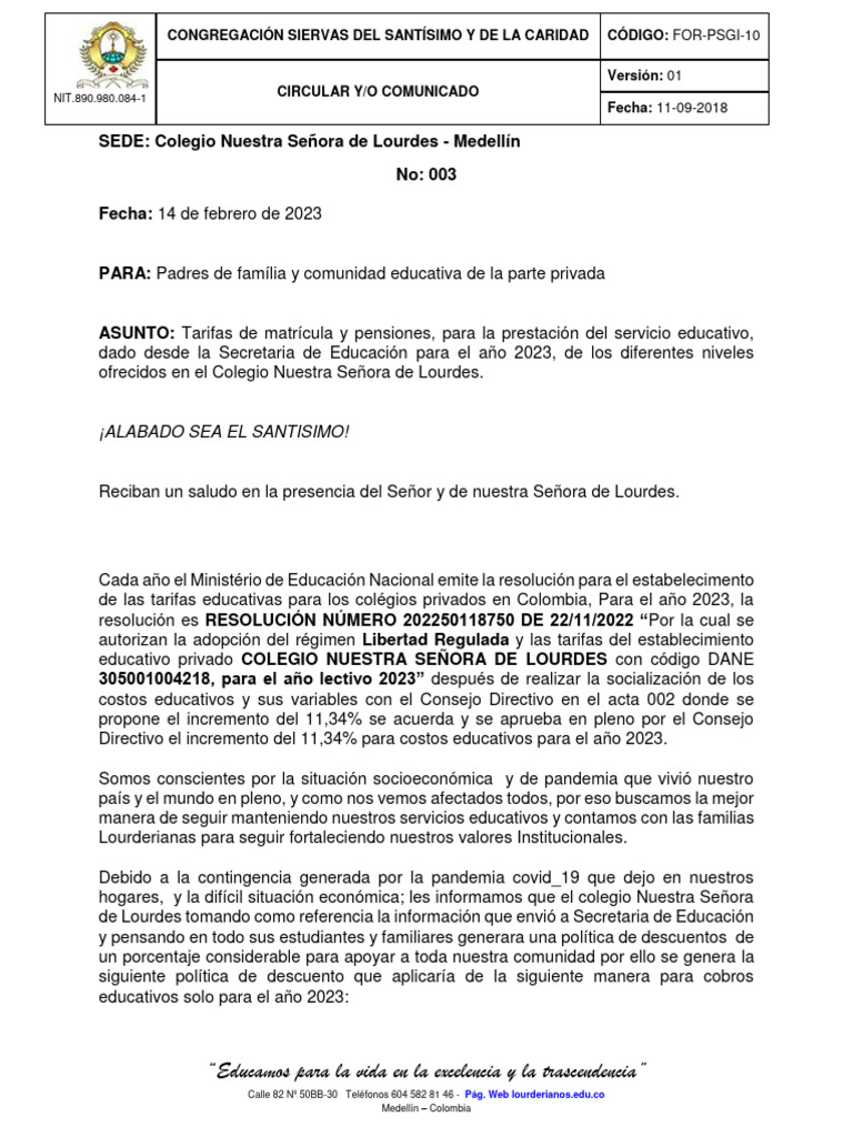 Circular 003 de 2023 | PDF