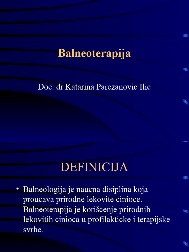 Balneoterapija | PDF