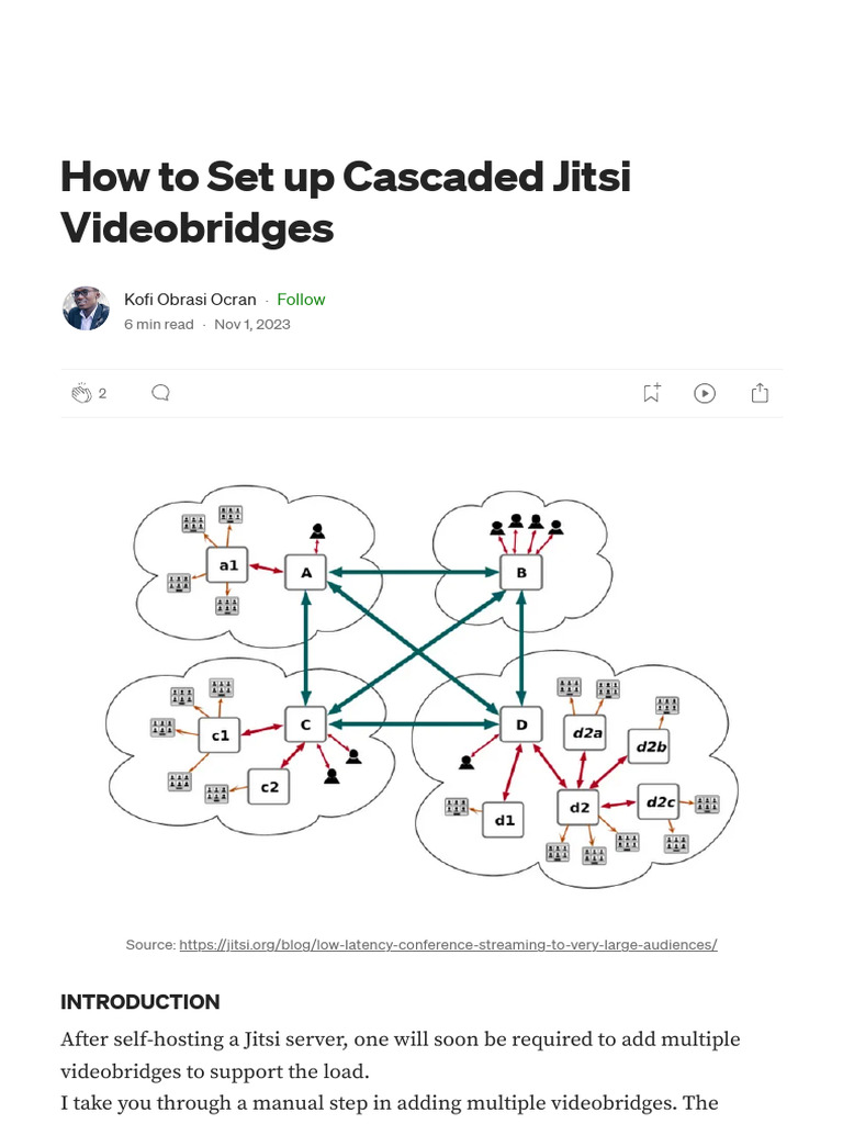 How To Set Up Cascaded Jitsi Videobridges - by Kofi Obrasi Ocran - Medium | PDF | Network ...