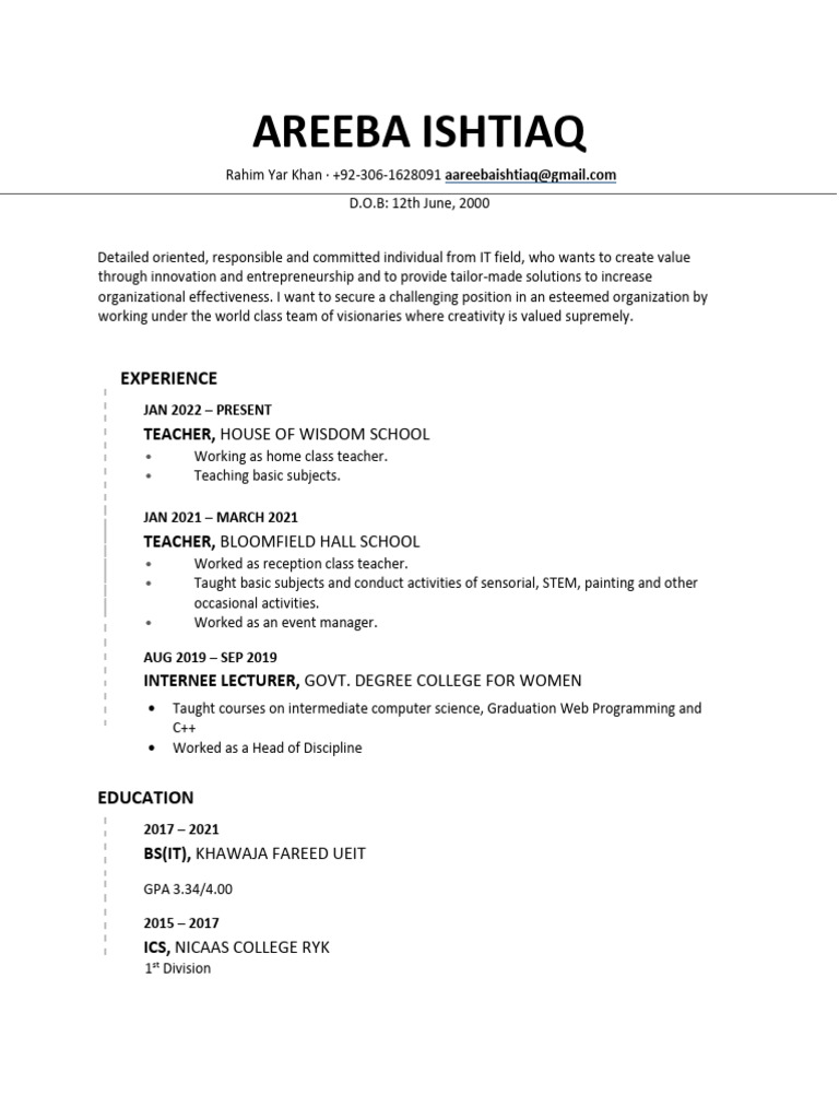 My resume | PDF | Human Communication | Cognition