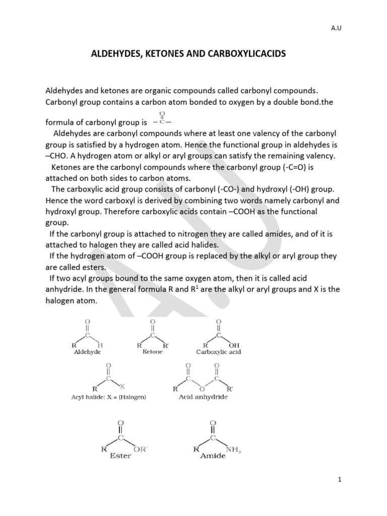 A Brief Overview On ALDEHYDES AND KETONES | PDF | Aldehyde | Carboxylic ...
