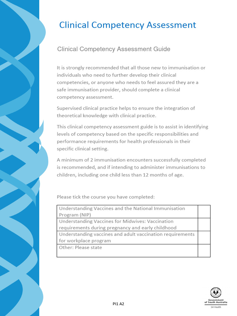 Clinical Competency Assessment Template | PDF | Vaccines | Vaccination