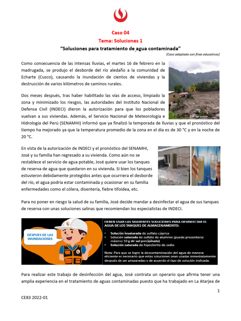 CE83 - S04 - Caso 4 - Soluciones para El Tratamiento de Agua Contaminada | PDF | Agua