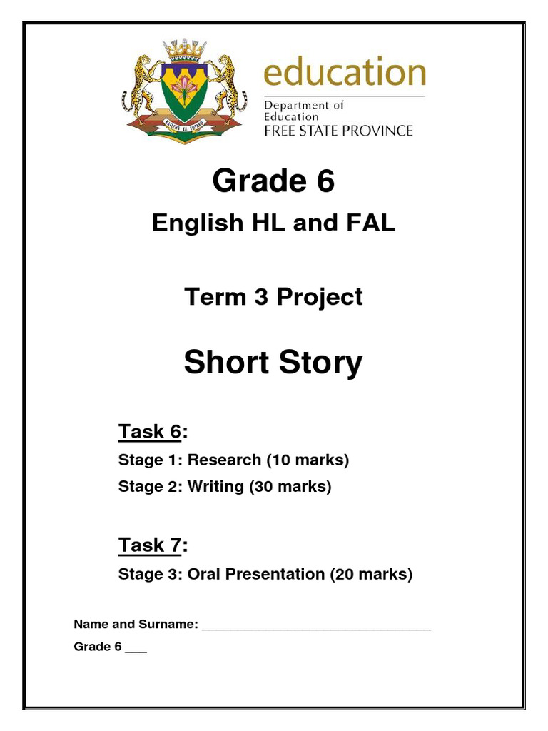 Grade 6 EFAL and HL Project Learners' Document Term 3 2023 | PDF ...