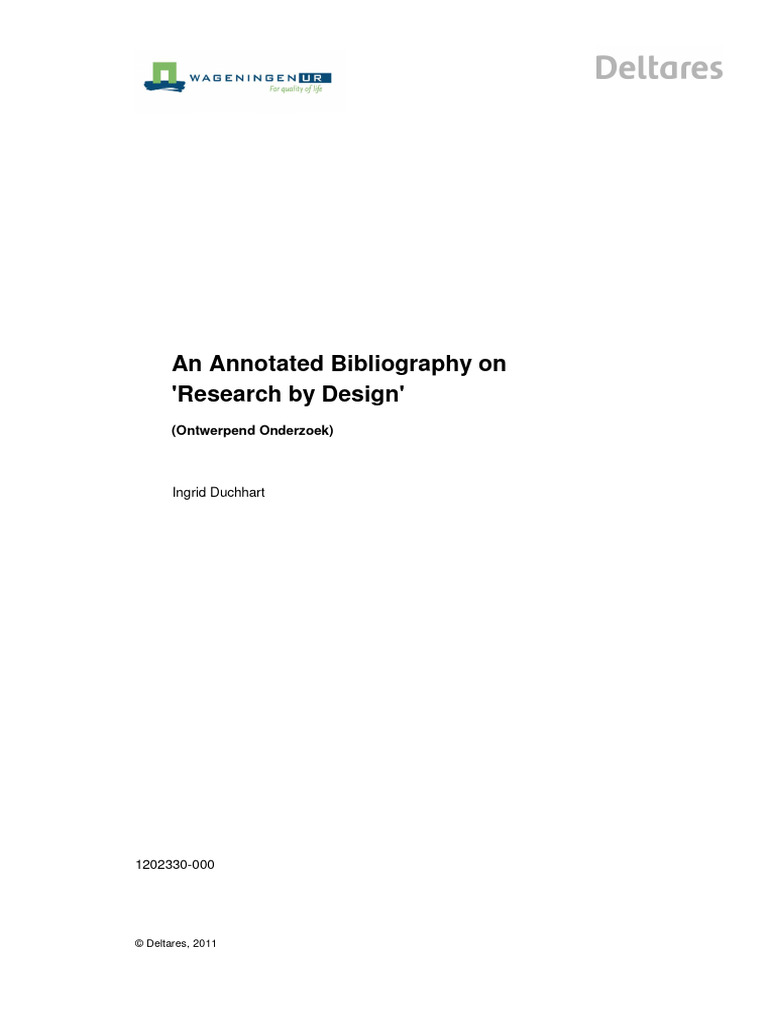 An Annotated Bibliography On 'Research by Design': (Ontwerpend ...