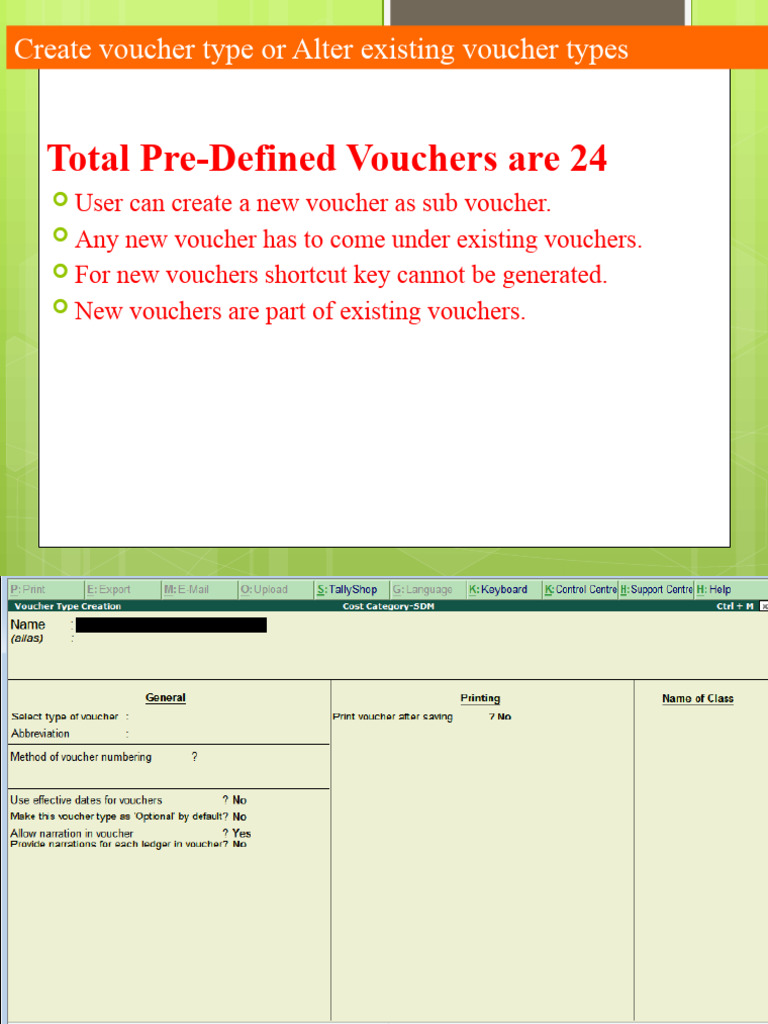 Voucher Type Creation & Alteration | PDF
