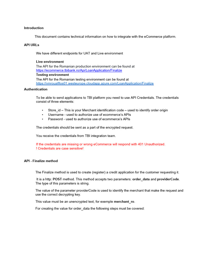 ECommerce - API Documentation | PDF | Secure Communication | Computer ...