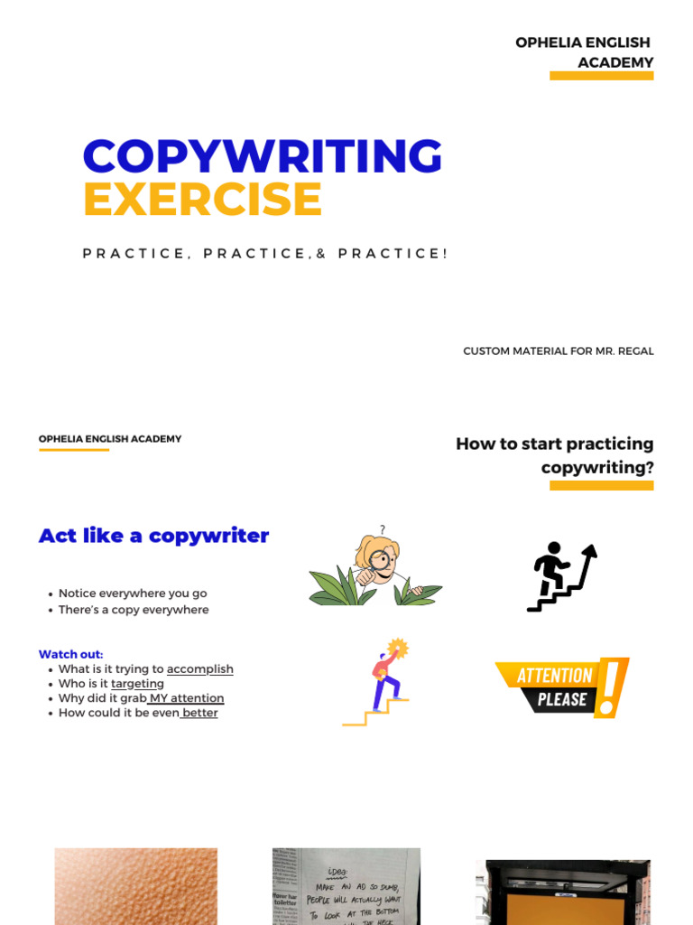 Copywriting Practice for Mr. Regal | PDF