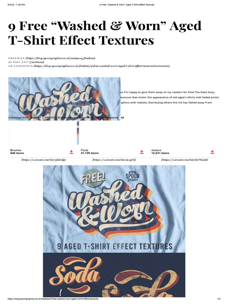 9 Free "Washed & Worn" Aged T-Shirt Effect Textures | PDF | T Shirt | Texture Mapping