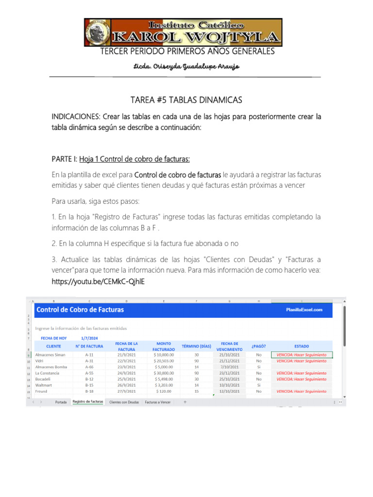 Tarea #5 Tablas Dinamicas | PDF