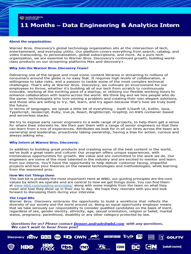 Data Eng. & Analytics Intern 2025 - 11 Months | PDF | Mentorship ...