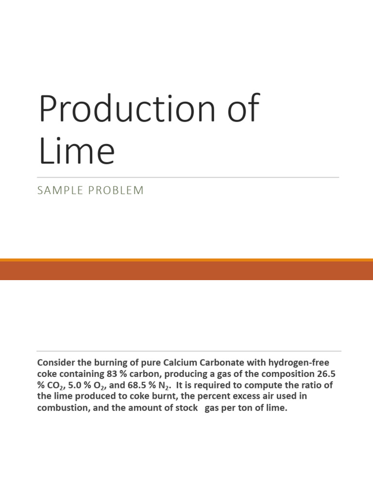 Lime - Sample Problems | PDF | Lime (Material) | Carbon Dioxide