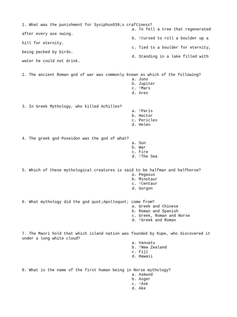 PHIL312 Chapter Summary 8 | PDF | Hera | Greek Mythology