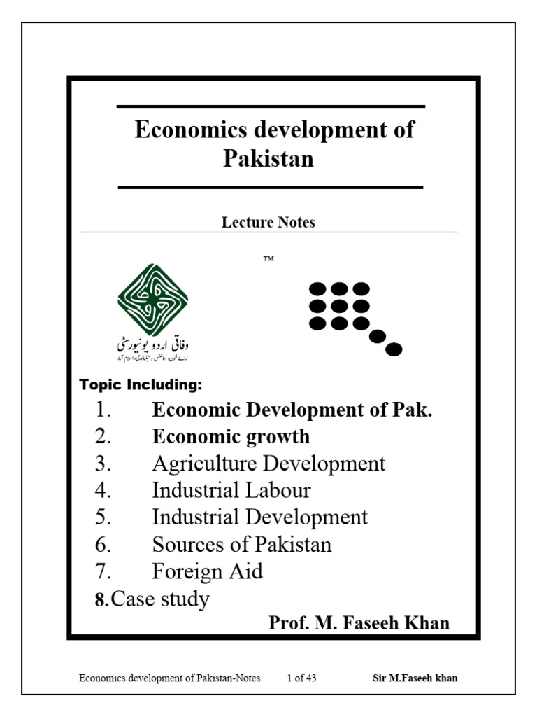 EDOP 2 - Economics Development of Pakistan-Notes | PDF | Agriculture ...