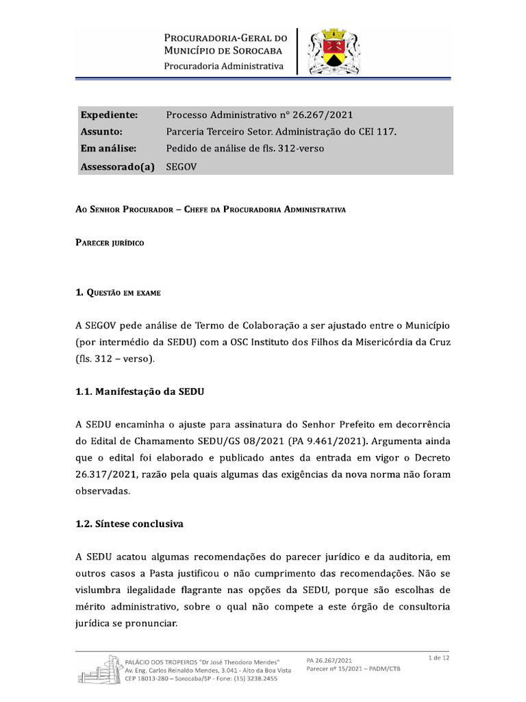 Parecer Padm PDF | PDF