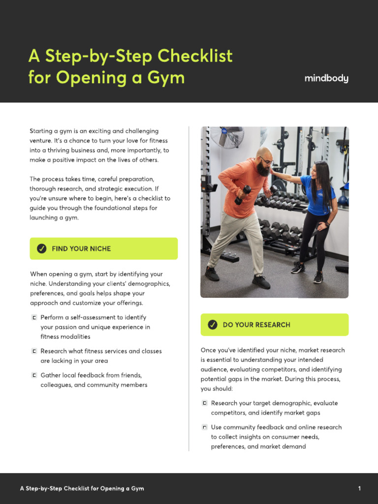 A Step by Step Checklist For Opening A Gym (US) | PDF | Target Audience ...