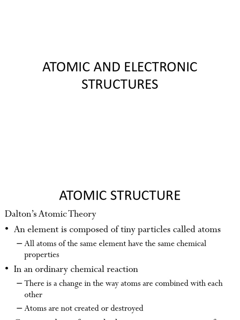 Atomic and Electronic Structures | PDF | Electromagnetic Radiation ...